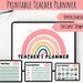 Printable Teacher Planner Boho Teacher Planner Editable Week Schedule ...