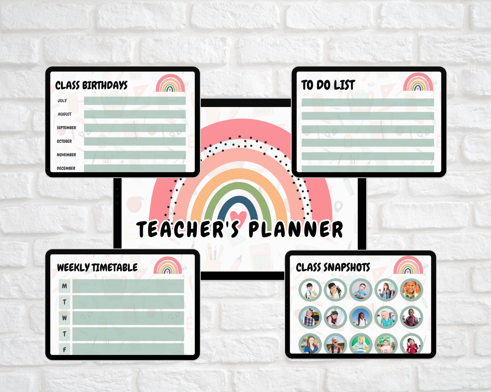 Printable Teacher Planner Boho Teacher Planner Editable Week Schedule ...