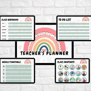Printable Teacher Planner Boho Teacher Planner Editable Week Schedule ...