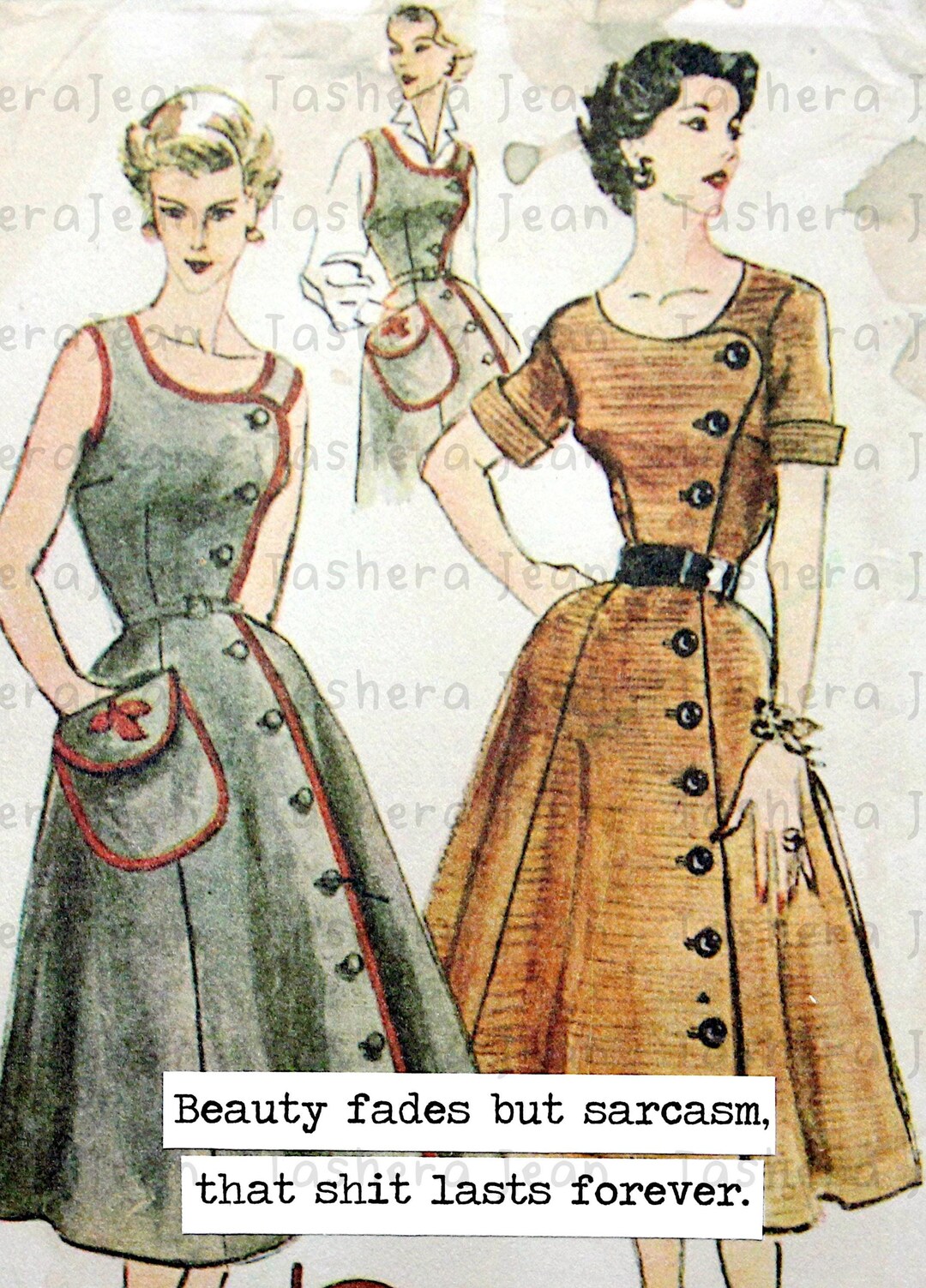 Funny Sarcastic Retro Women Art Print 8x10 Snarky 1950s Housewife Gift ...