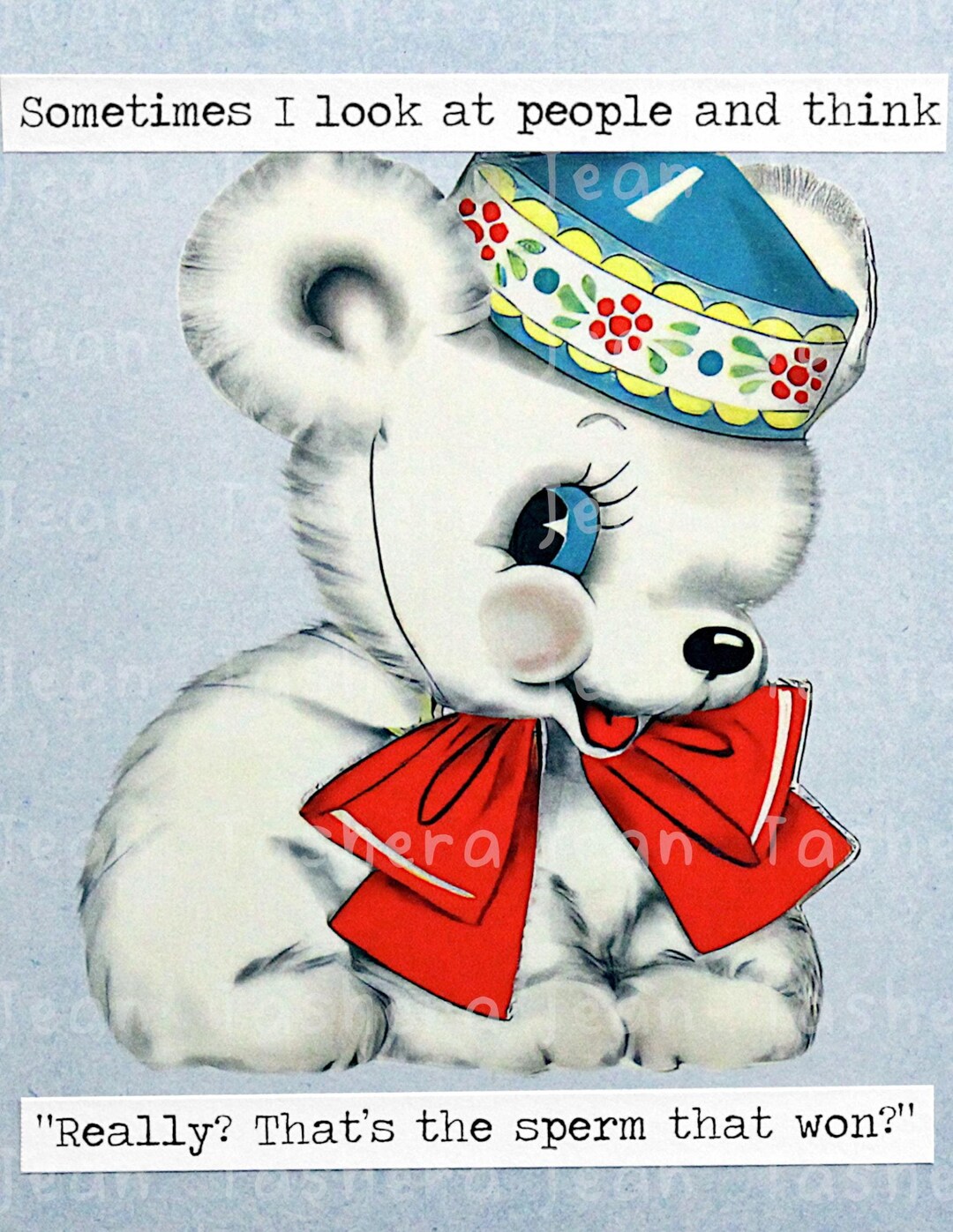 Funny Sarcastic Polar Bear Art Print 8x10 Retro Snarky Gift Kitsch ...