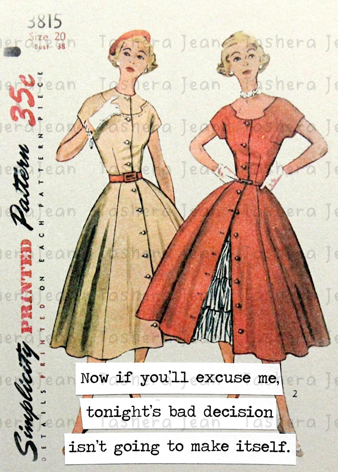 Funny Sarcastic Retro Women Art Print 8x10 Snarky 1950s Housewife Gift ...