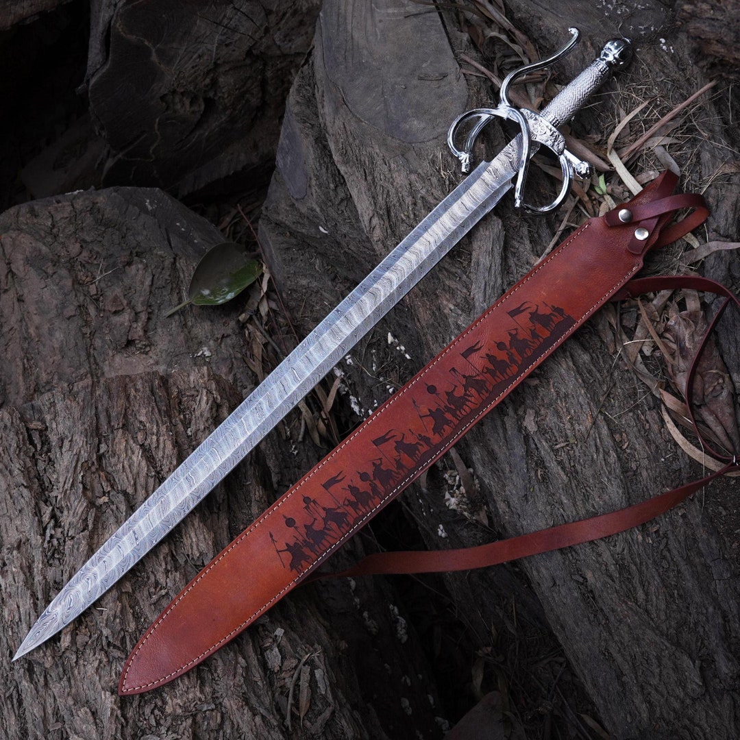 Damascus Steel Handmade Sword , Full Metal Casted Sword, Birthday Gift ...