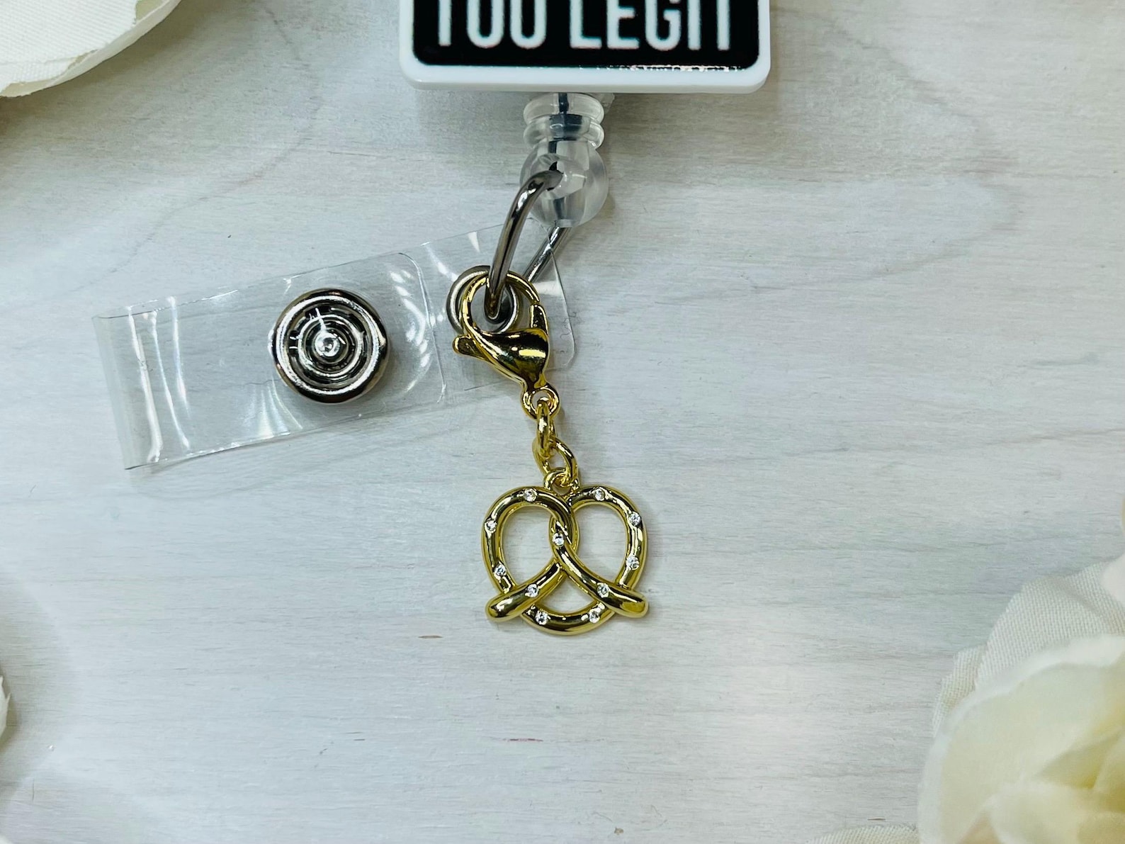 Salted Pretzel Charm | Badge Charm | Badge Holder Charm | Badge Buddy ...
