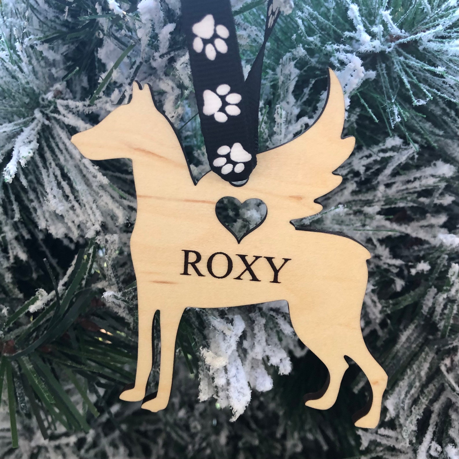 Doberman Memorial Ornament | Cropped Ear Doberman Memorial Gift ...