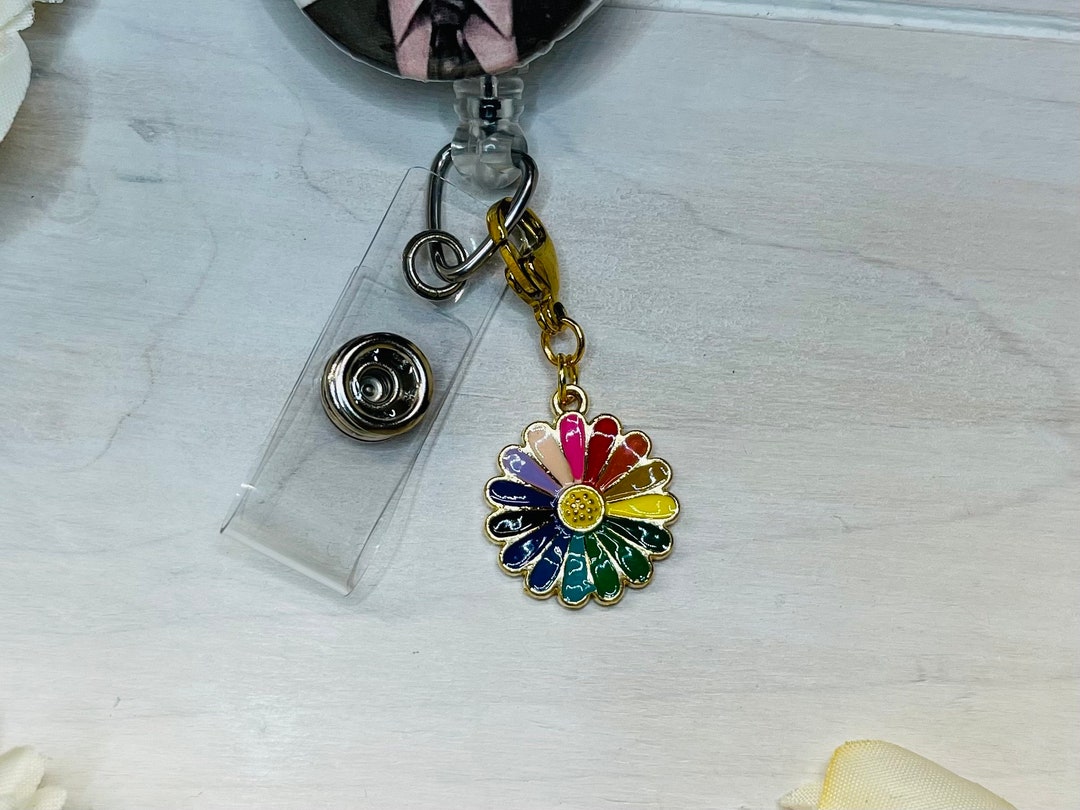 Rainbow Daisy Charm | Pride Charm | Rainbow Daisy Jewelry | Daisy Charm ...
