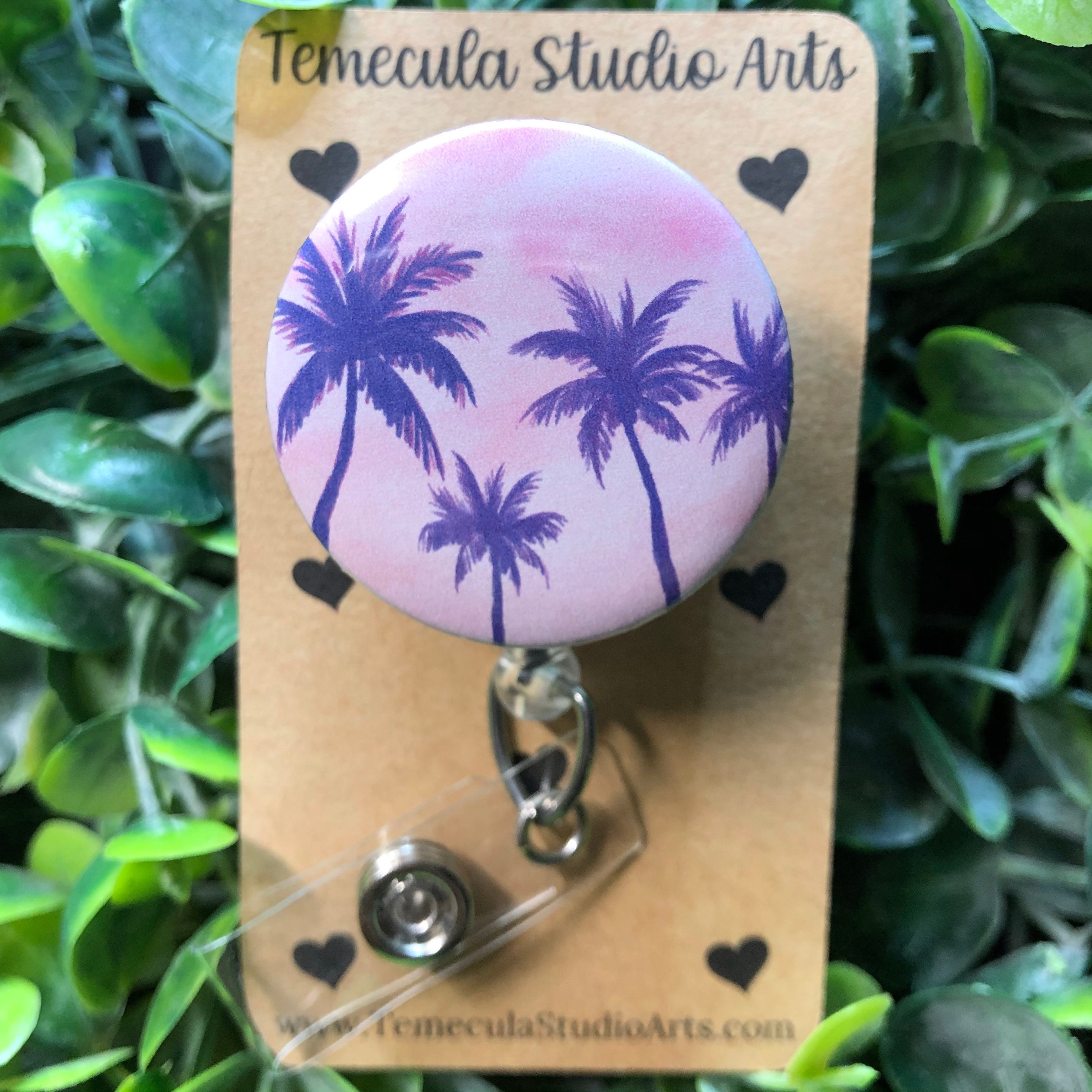 Palm Trees Badge Reel Palm Trees Gift Retractable Badge | Etsy