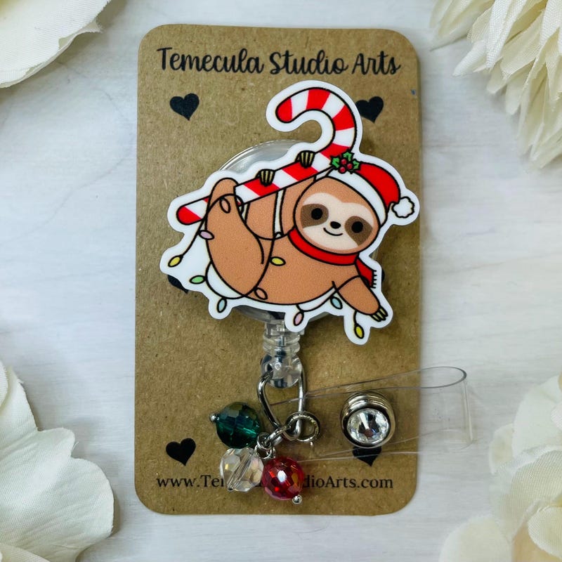 Sloth Christmas Lanyard - Etsy