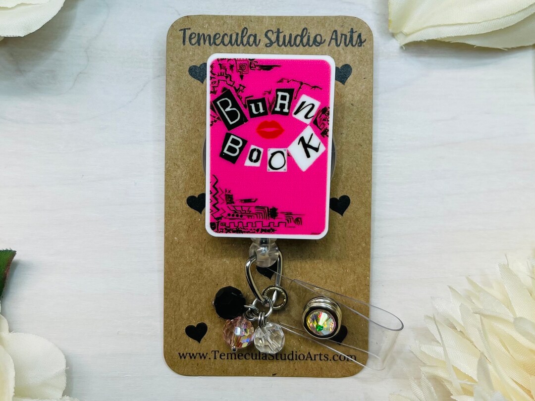 Book Badge Holder Badge Reel Nurse Gift Student Gift Teacher Gift Badge ...