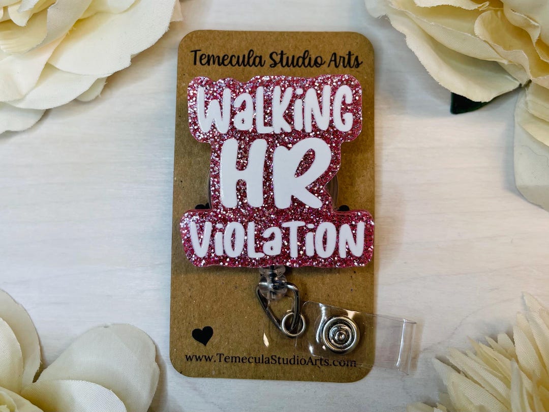 HR Violation Badge Reel | Pink Badge Holder | Nurse Student Gift ...