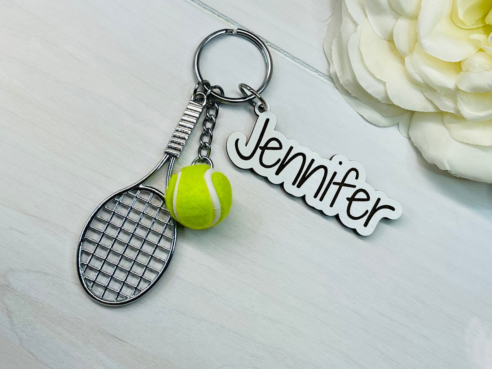 Tennis Gift | Tennis Keychain | Name Keychain | Personalized Tennis ...