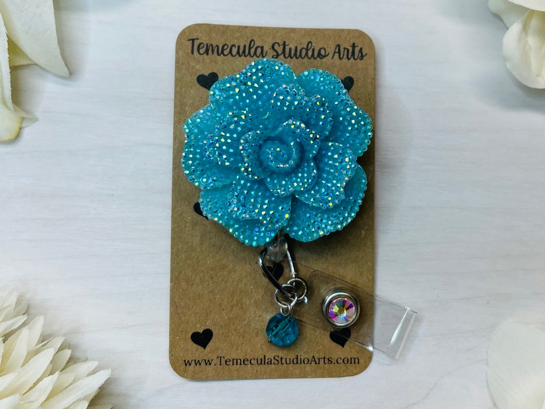 Blue Rose | Rose Badge Reel | Roses | Nurse Gift | Student Gift ...