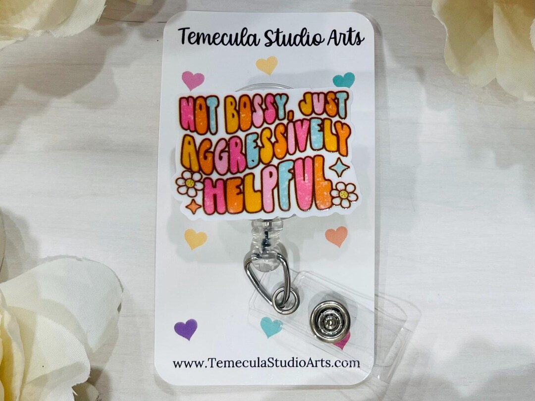 Aggressively Helpful | Badge Reel | Medical ID Badge | Stethoscope ...