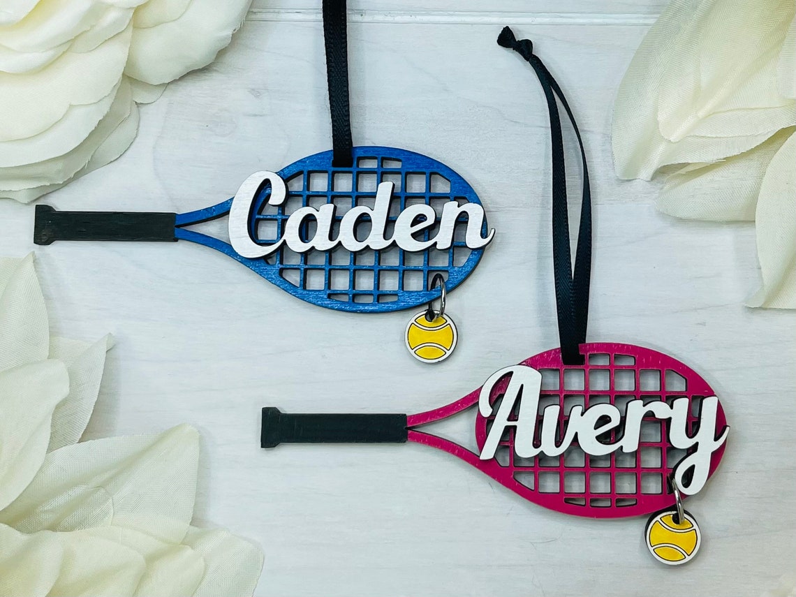 Tennis Racket Ornament | Tennis Ornament | Name Ornament | Tennis ...