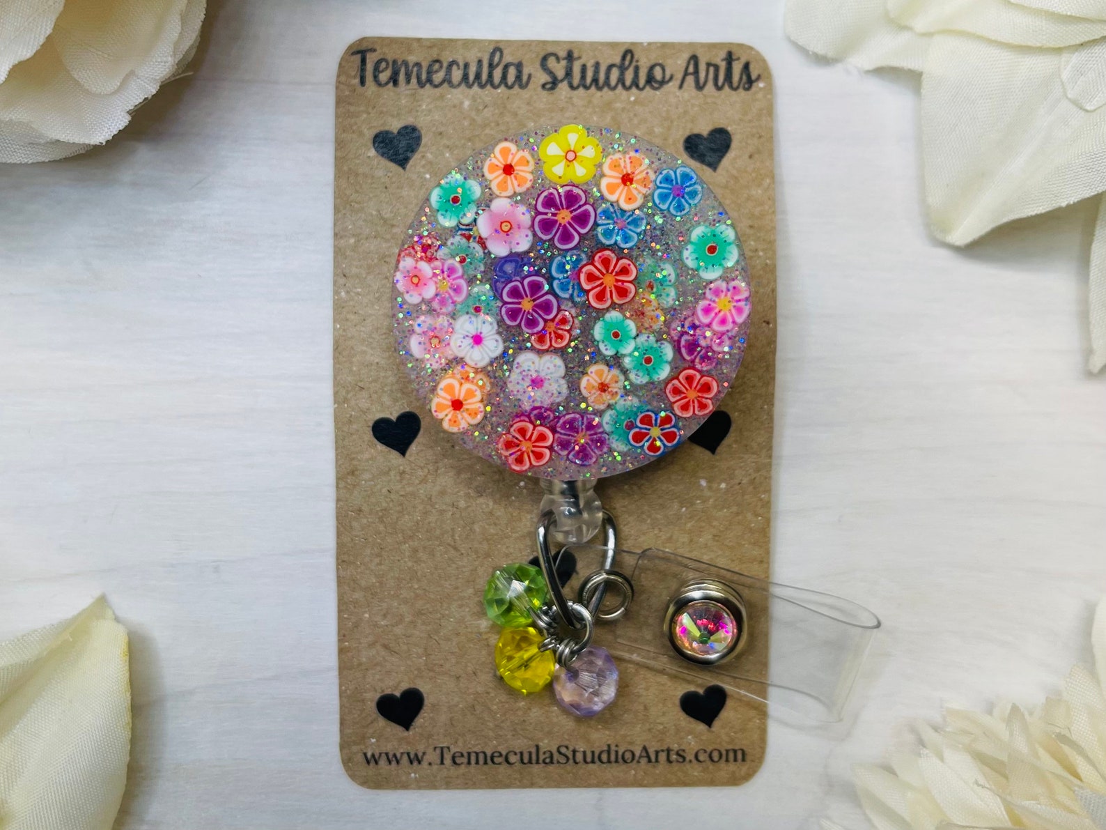 Flower Badge Reel Birthday Nurse Gift Student Gift - Etsy