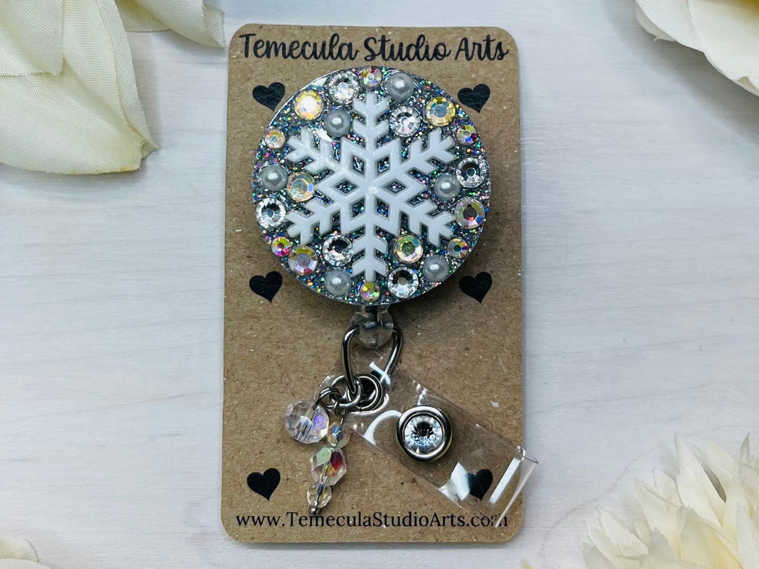 Snowflake Badge Reel | Snowflakes Gift | Snowflakes | Badge Reels ...