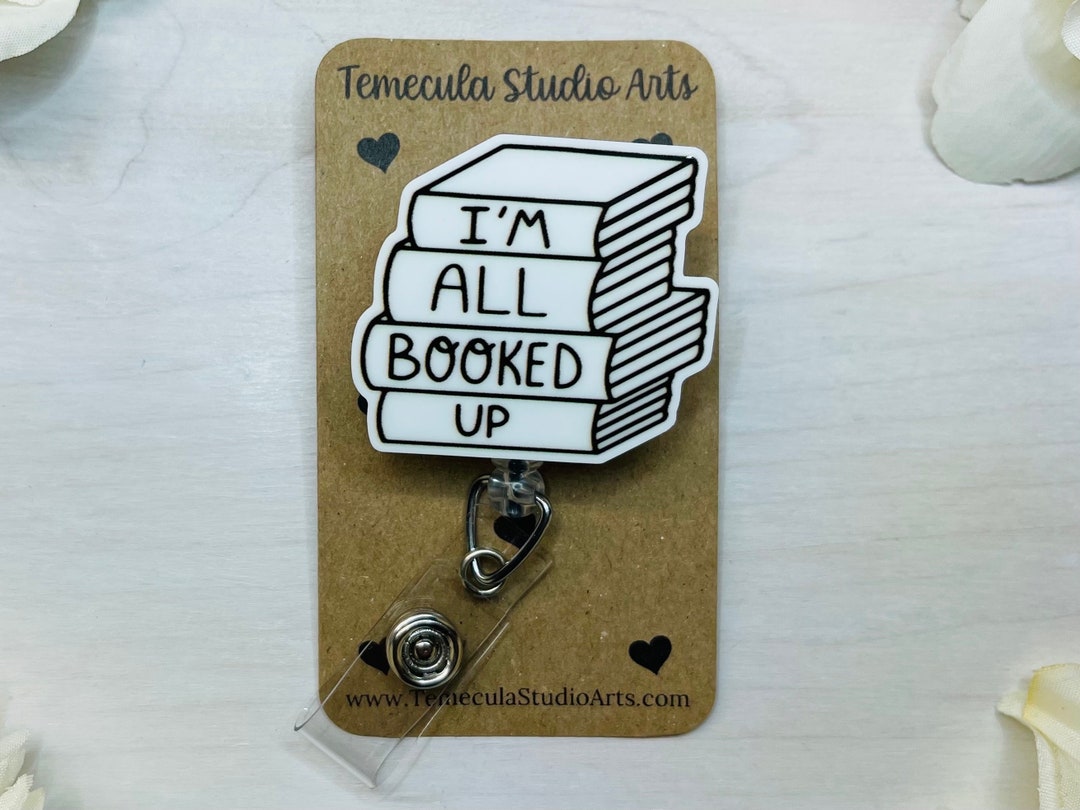 Book Badge Reel | Badge Reel | Library Badge | Book Lover Badge Reel ...