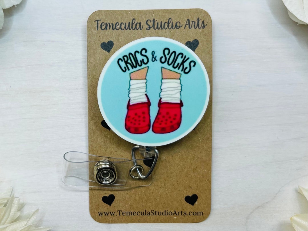 Socks Badge Reel Medical ID Badge Nurse Badge Reel Funny Funny Badge ...