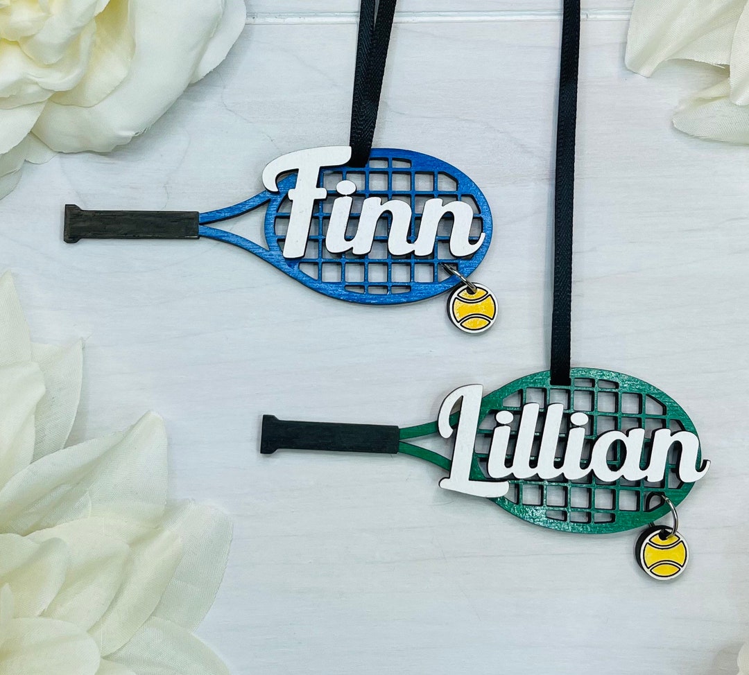 Tennis Racket Ornament | Tennis Player Ornament | Name Ornament ...