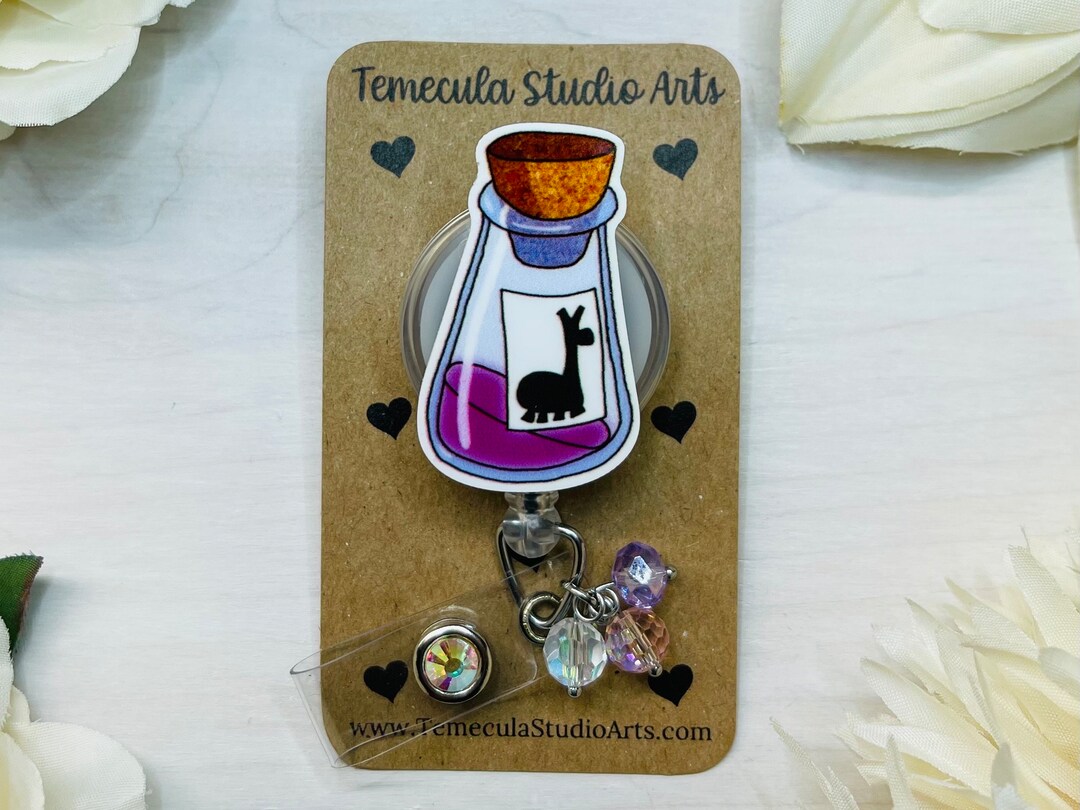 Llama Potion Llama Extract Funny Badge Reel Badge Reel Medical ID Badge ...