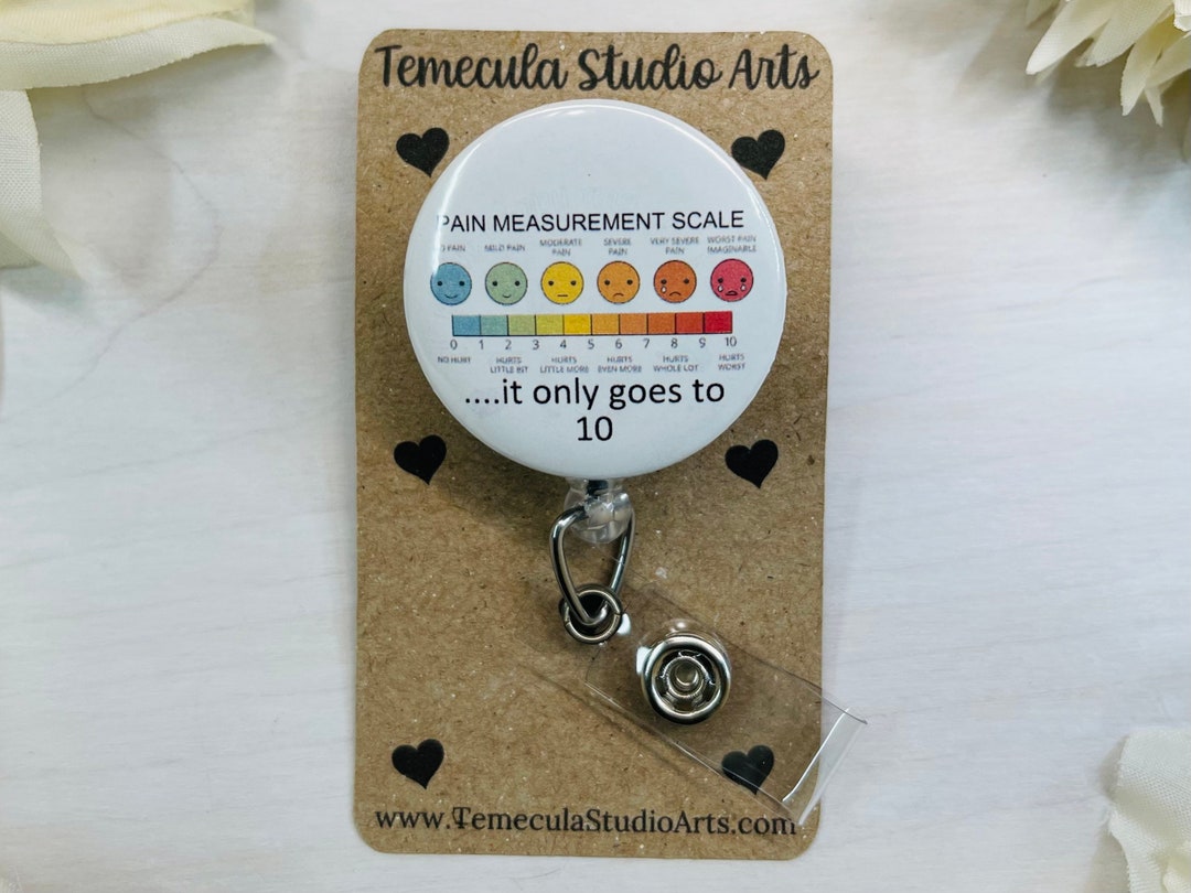 Hospital Pain Scale Badge Reel | Funny Badge Reel | RX Tech | Pinch ...