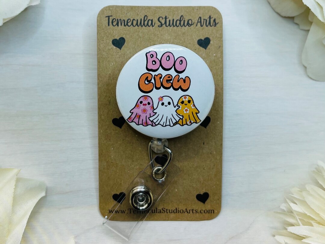 Boo Crew Badge Reel Cute Badge Reel Medical ID Badge - Etsy