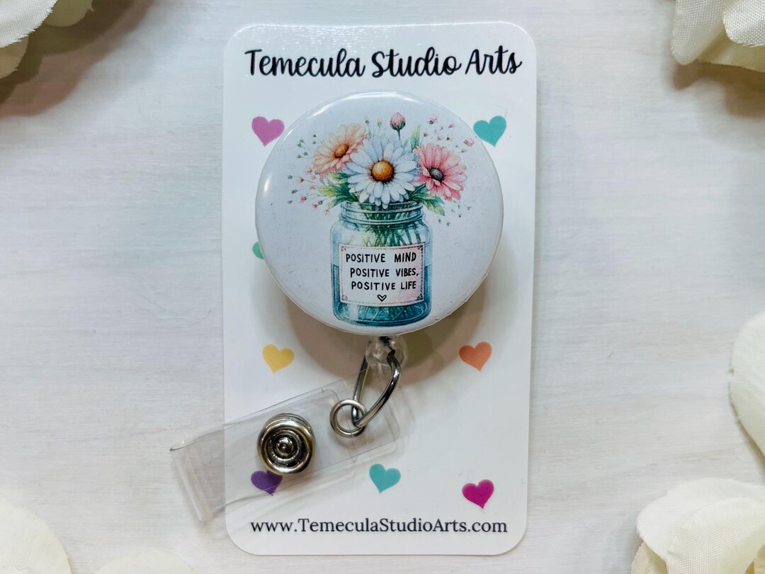 Positive Badge Reel | Positivity Badge Reel | Custom Badge Reel | Pinch ...