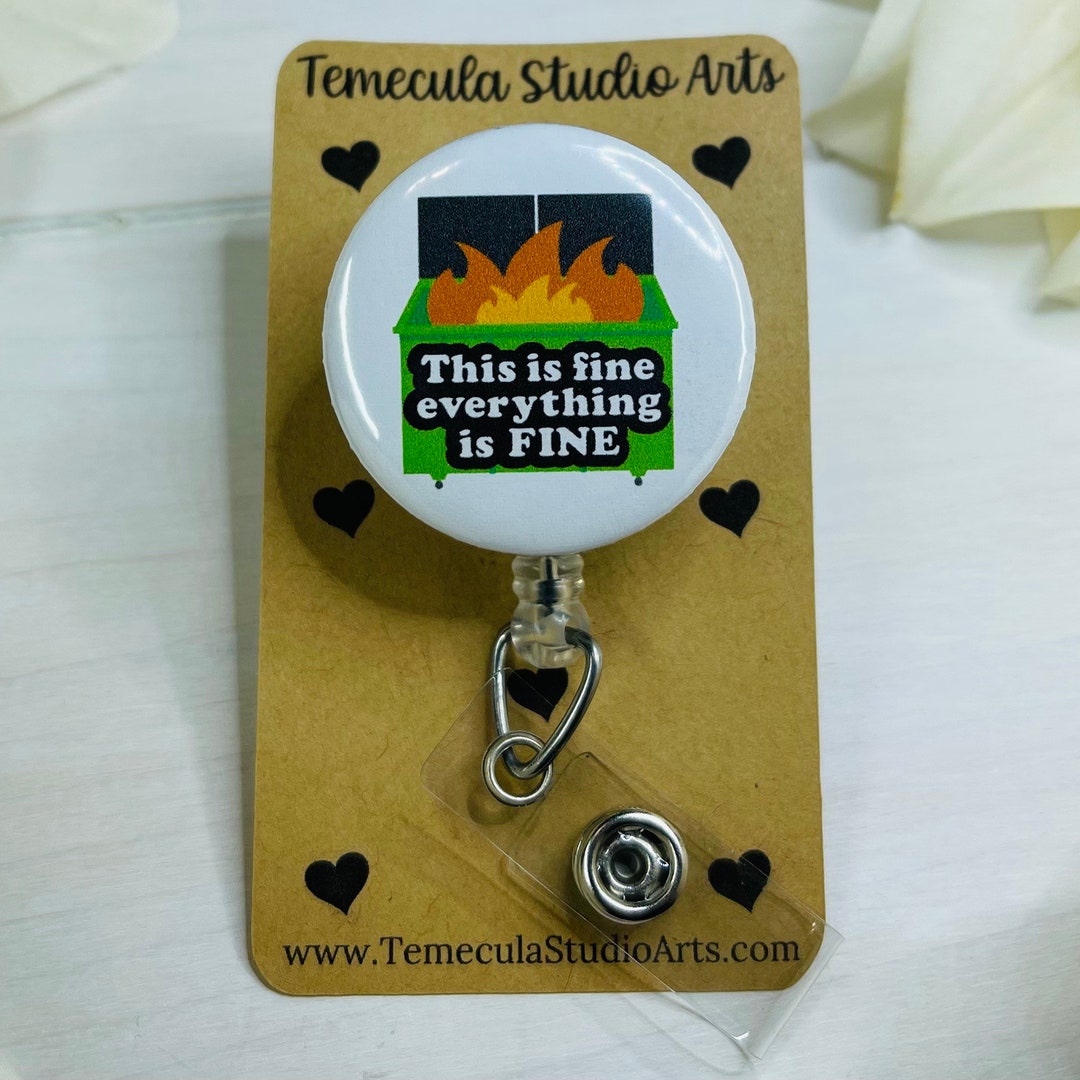 Dumpster Fire | ER Nurse Badge Reel | Medical ID Badge | Dumpster ...