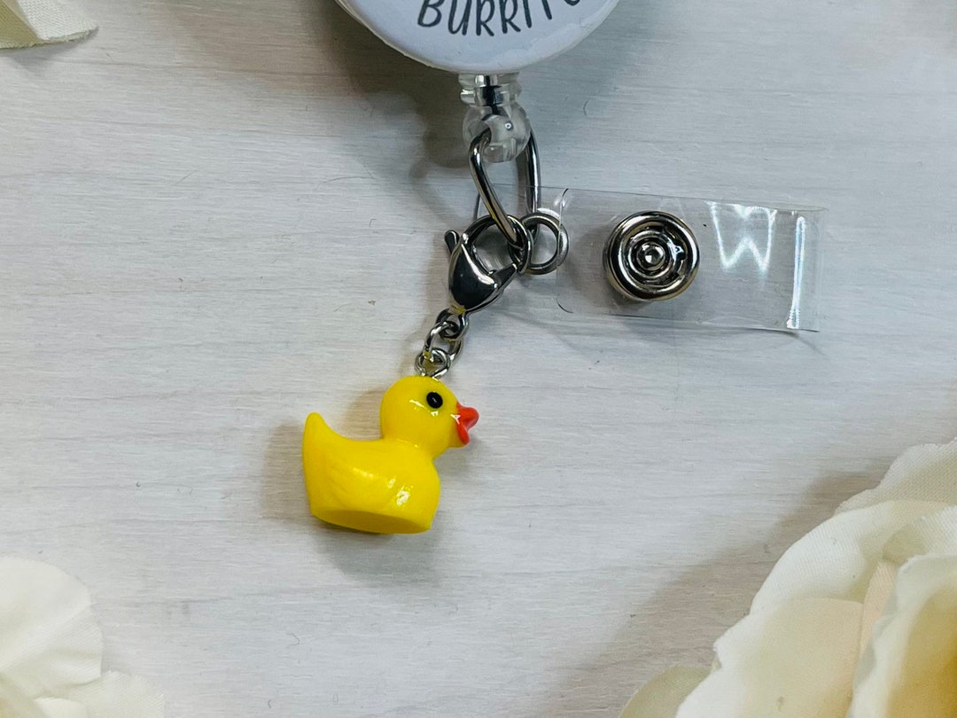 Rubber Duck Charm | Badge Charm | Cute Badge Holder Charm | Badge Buddy ...