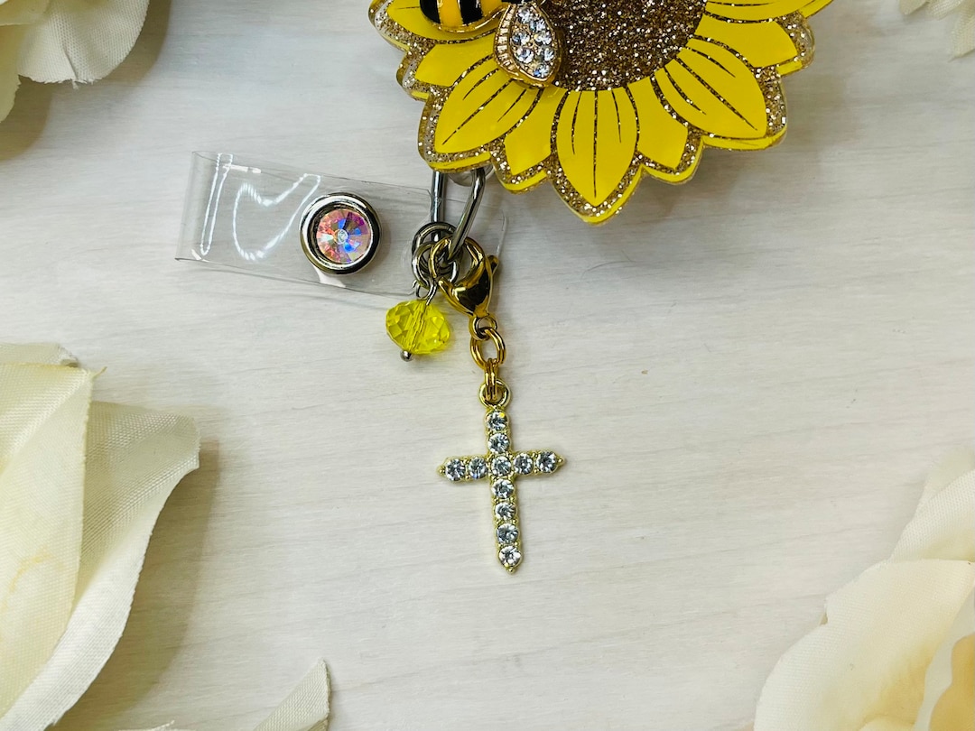 Cross Charm | Gold Cross Charm | Badge Buddy | Purse Charm | Religious ...