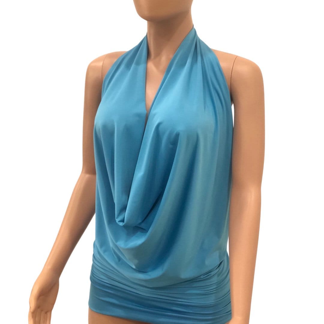 Turquoise Backless Drape Halter Top or Dress Pick Your SIZE and COLOR ...