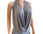 Silver Backless Drape Halter Top or Dress Pick Your SIZE and - Etsy