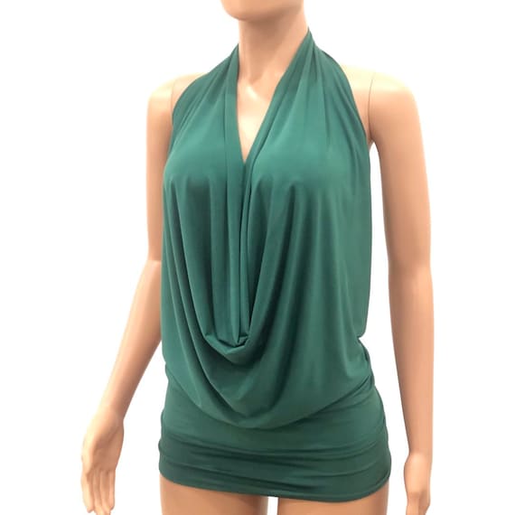Green Backless Drape Halter Top or Dress Pick Your SIZE and | Etsy