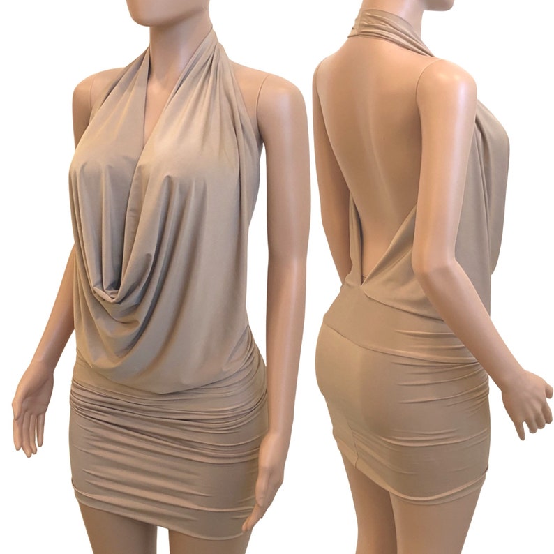 Silver Backless Drape Halter Top or Dress Pick Your SIZE and - Etsy