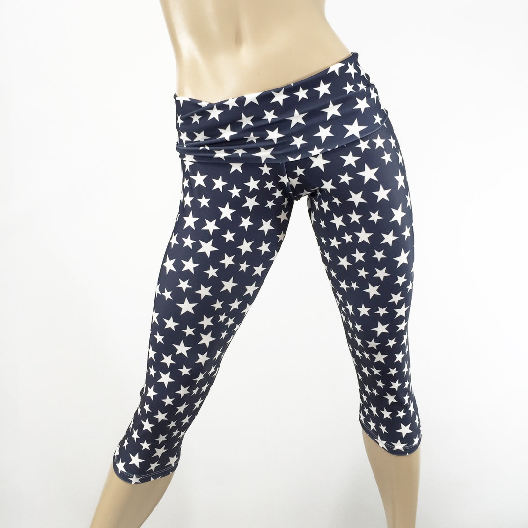Star Pants - Navy Star Pants - White Yoga Pants - Hot Yoga - Superhero ...