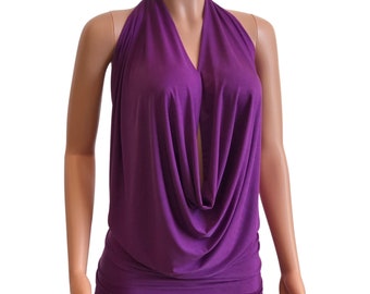 Black Backless Drape Halter Top or Dress Pick Your SIZE and COLOR 2XS ...