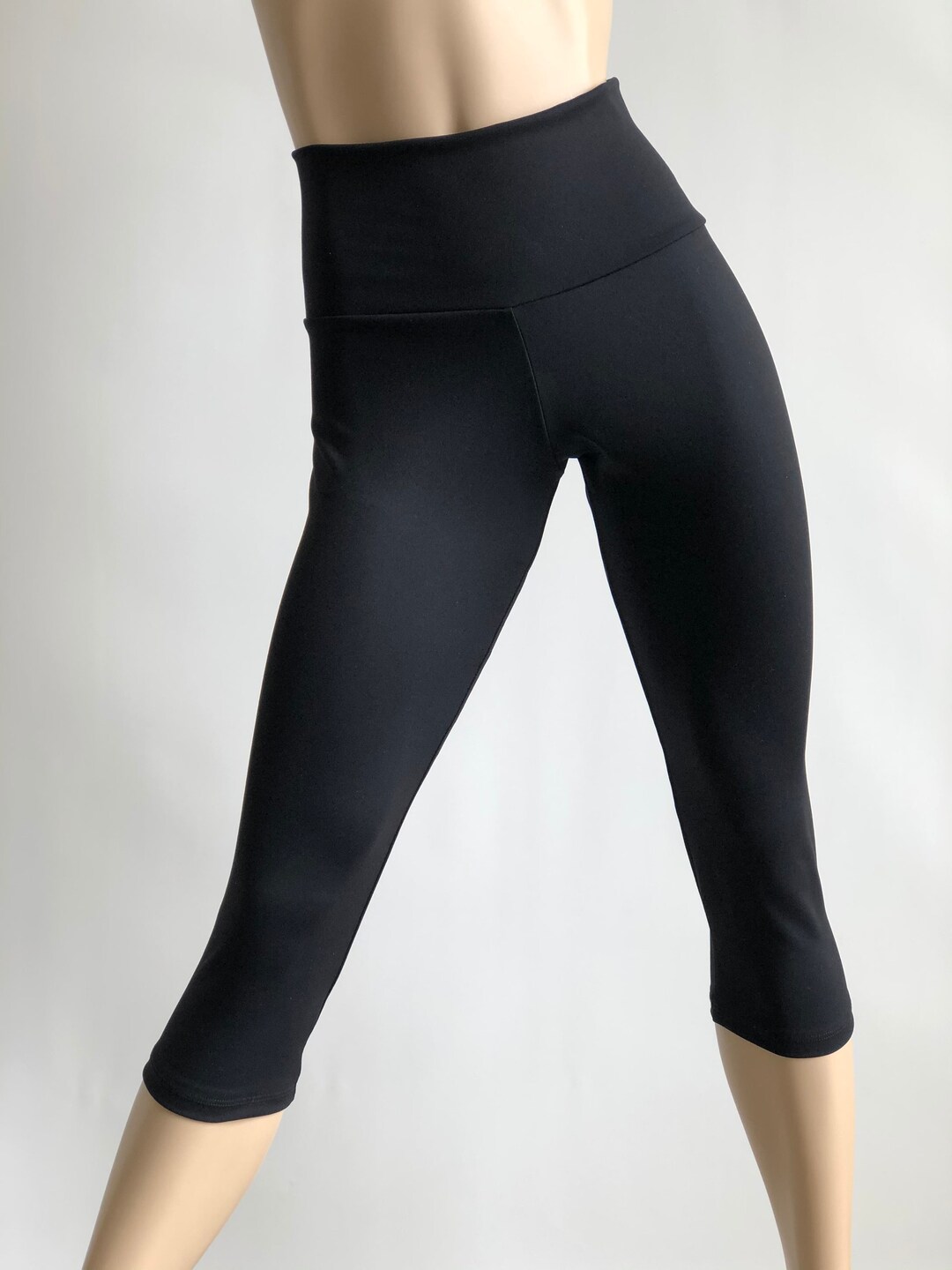 Black Yoga Pants - Compression - Yoga Pants - Legging - Capri - Low ...