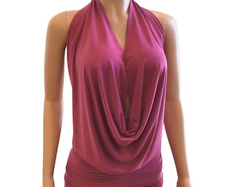 Ivory White Backless Drape Halter Top or Dress Pick Your SIZE and COLOR ...