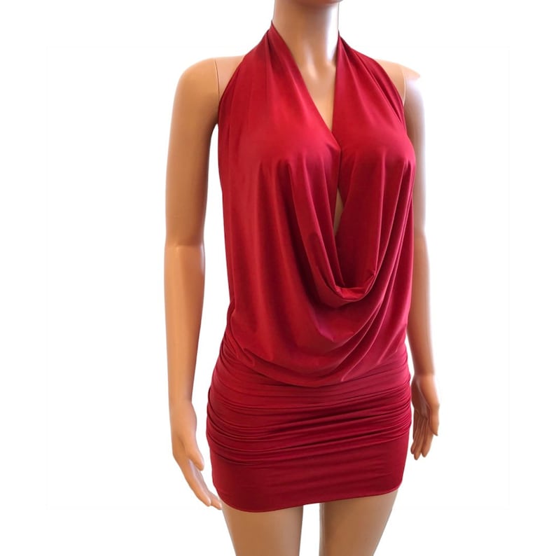 Silver Backless Drape Halter Top or Dress Pick Your SIZE and - Etsy