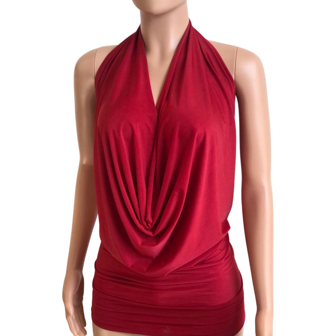 Nude Beige Backless Drape Halter Top or Dress Pick Your SIZE - Etsy