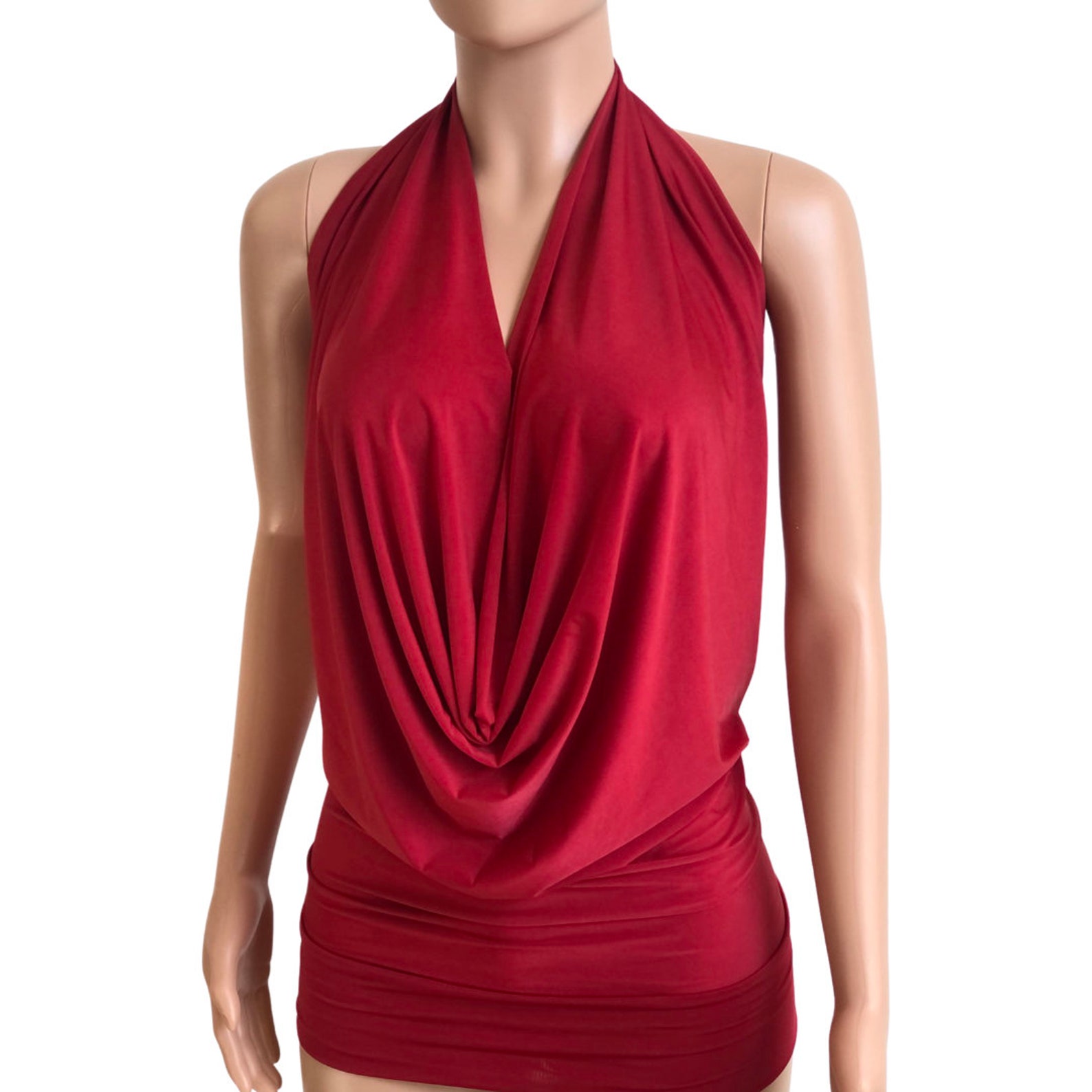 Ivory White Backless Drape Halter Top or Dress Pick Your SIZE - Etsy