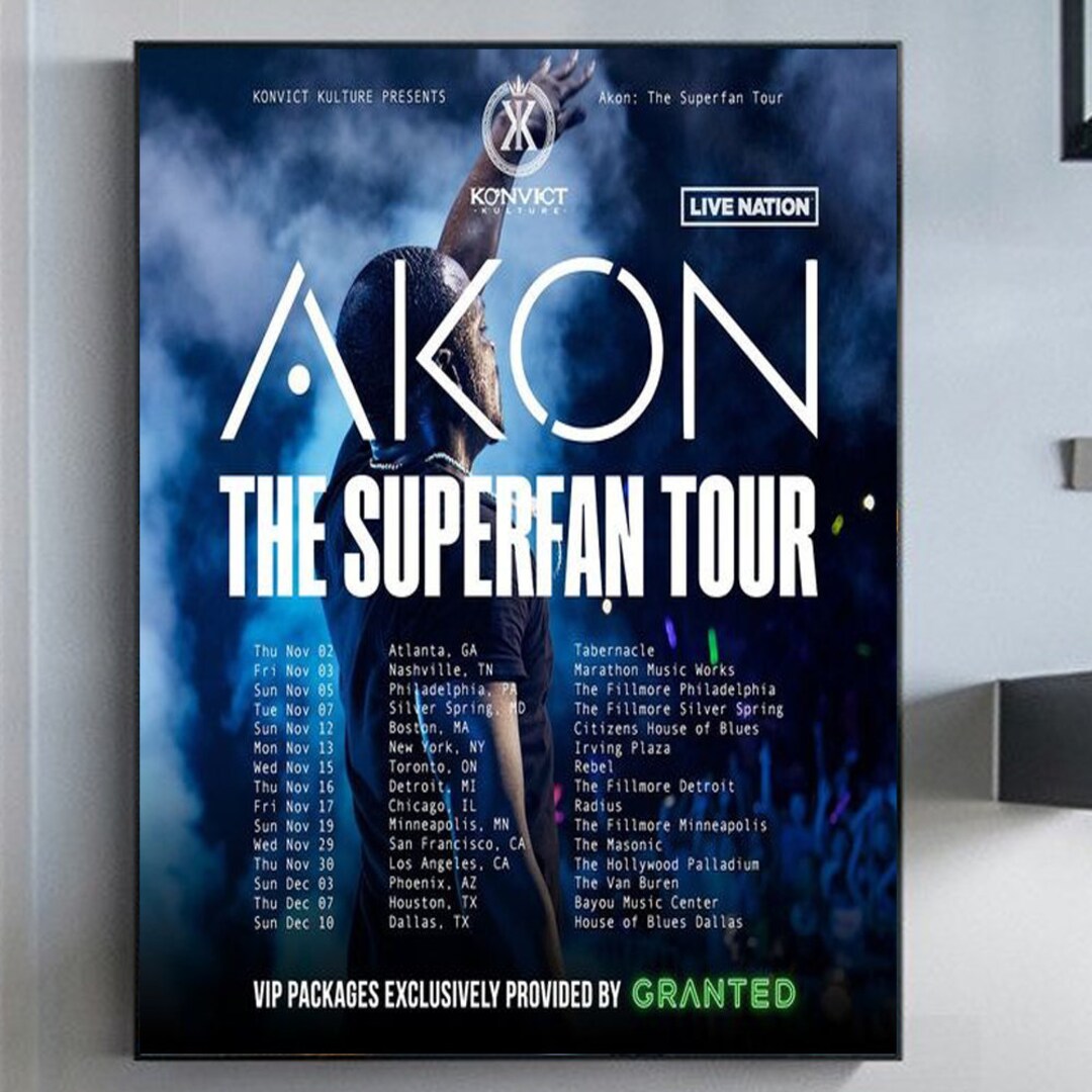 Akon the Superfan Tour 2024 Poster, Home Decor - Etsy