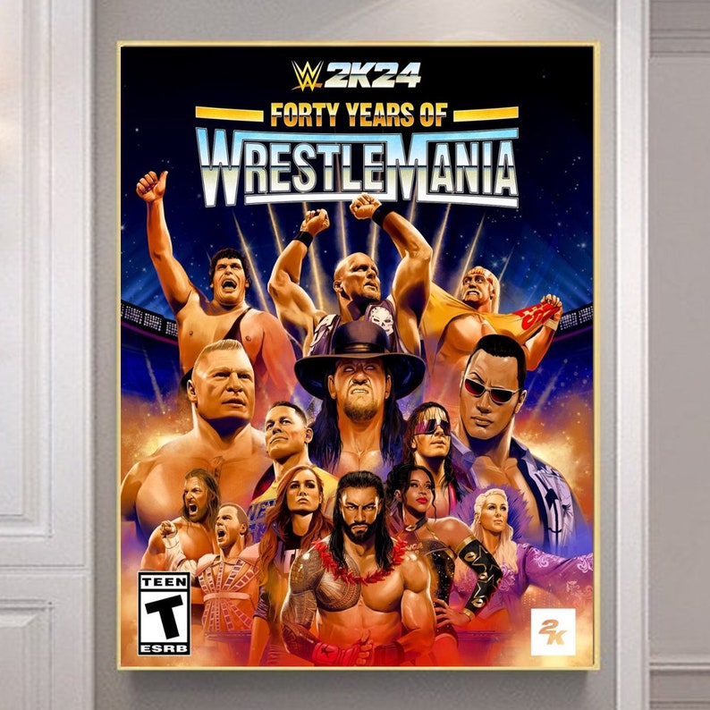 WWE 2K24 40 Years of Wrestlemania Official Poster - Etsy Australia