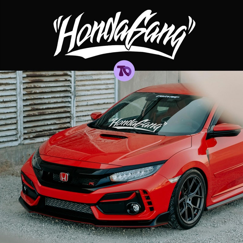 Honda Gang Windshield Decal - Car Sticker - JDM - Vinyl Graphic - Kanji ...