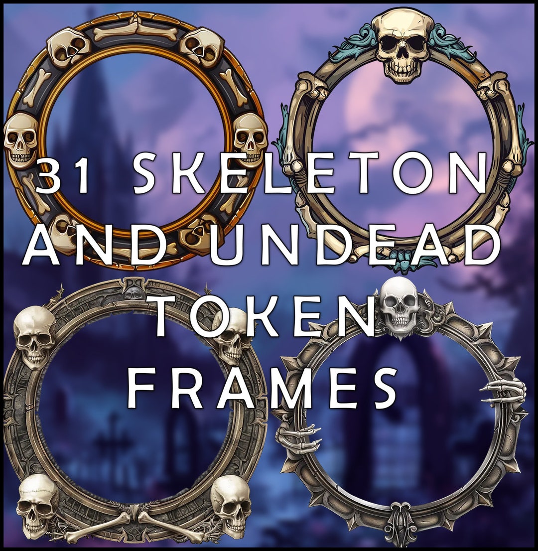 31 Skull and Bone TTRPG Token Frames for Vtts - Etsy