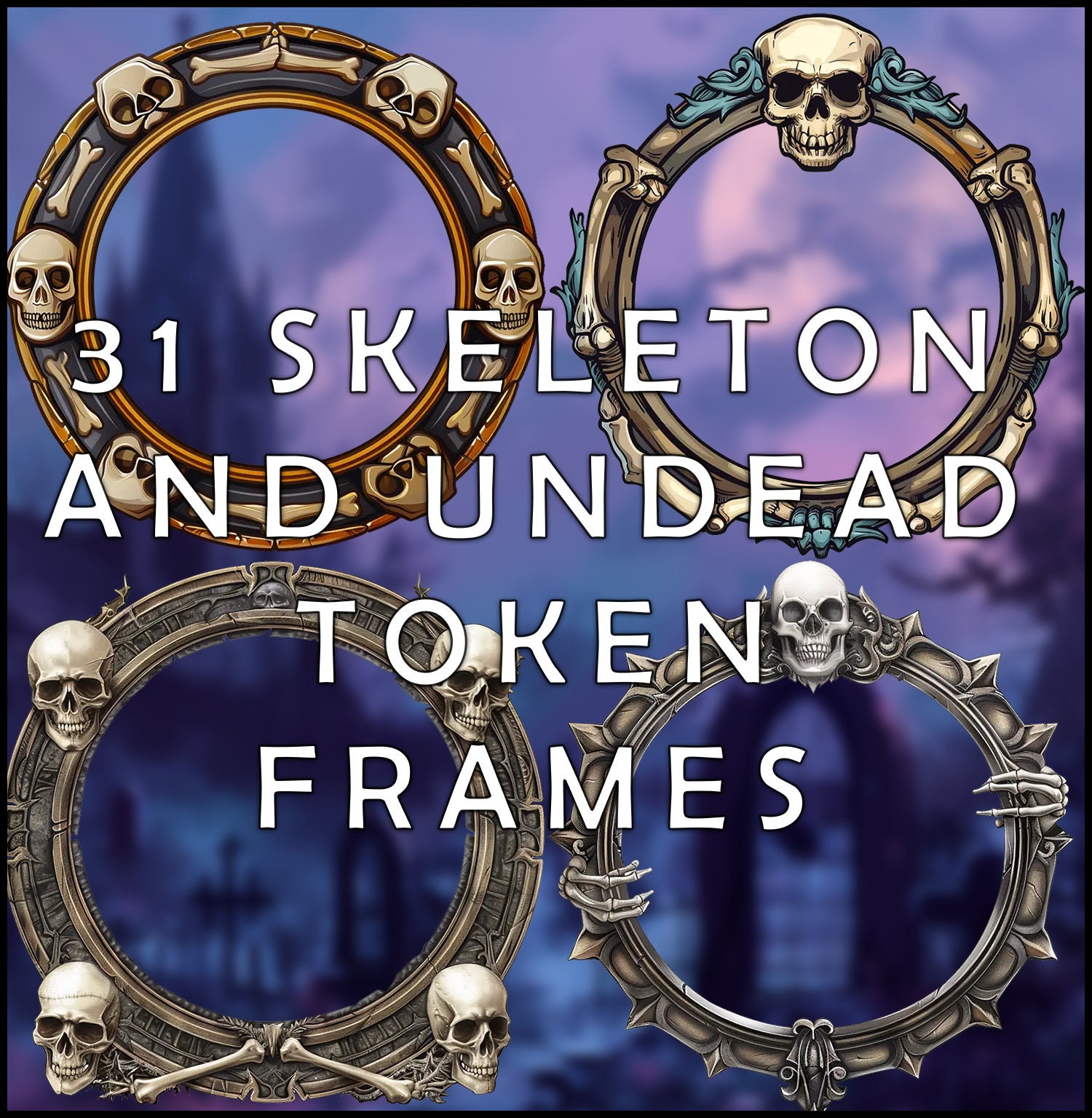 31 Skull and Bone TTRPG Token Frames for Vtts - Etsy