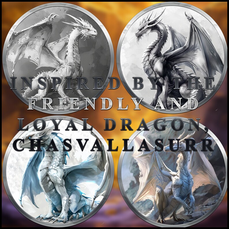12 Metallic Silver Dragon Tokens for Vtts - Etsy