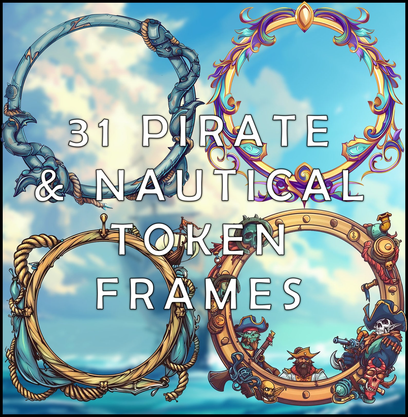 31 Pirate and Nautical Themed TTRPG Token Frames for Vtts - Etsy