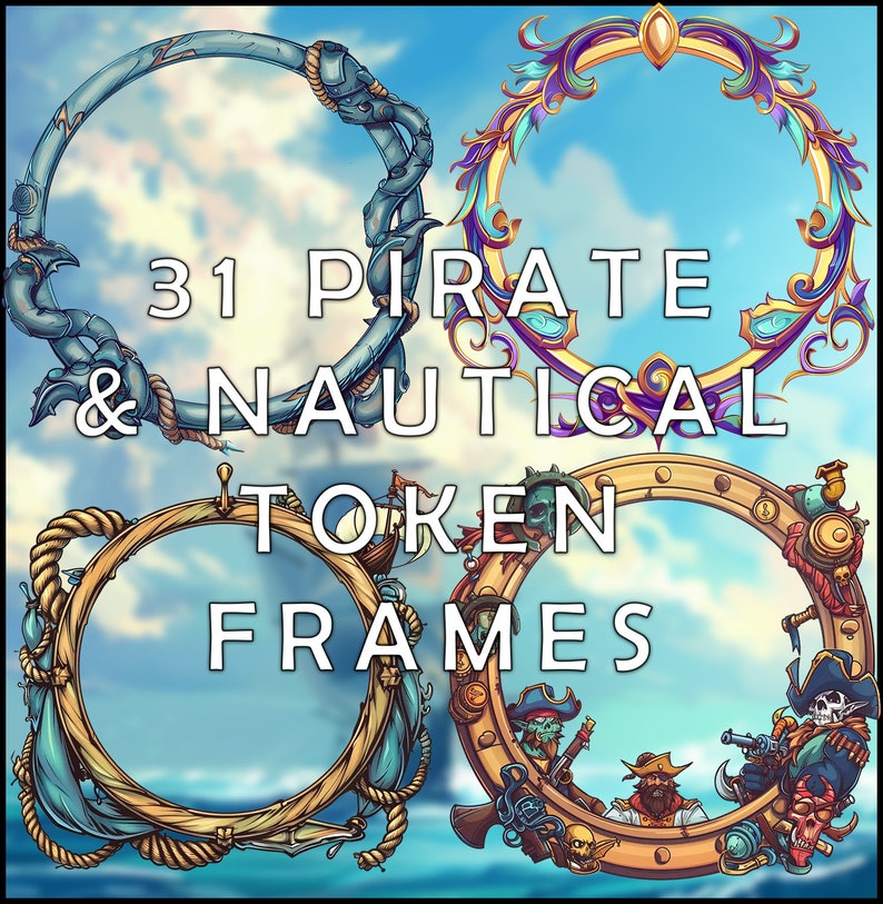 31 Pirate and Nautical Themed TTRPG Token Frames for Vtts - Etsy