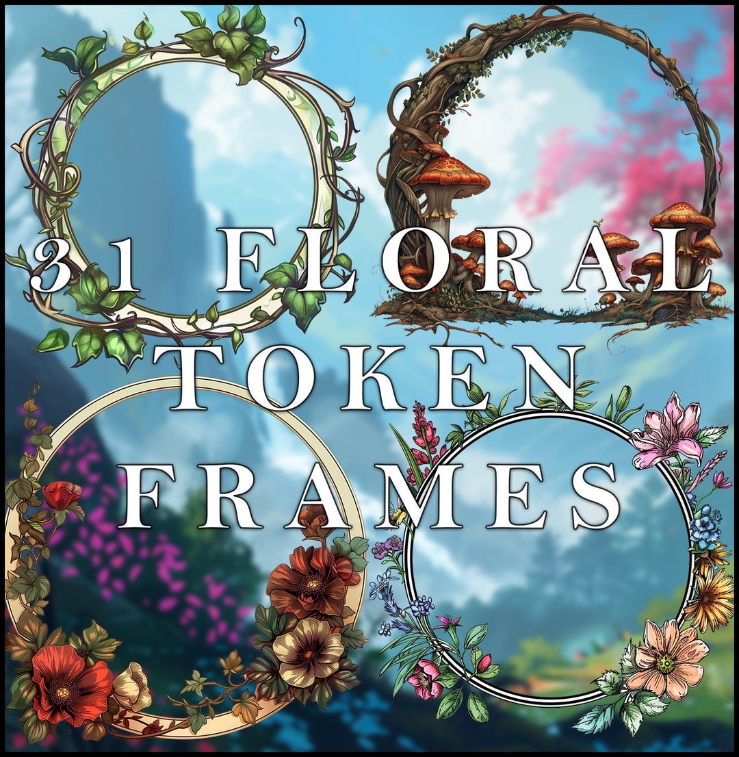 31 Floral TTRPG Token Frames for Vtts - Etsy